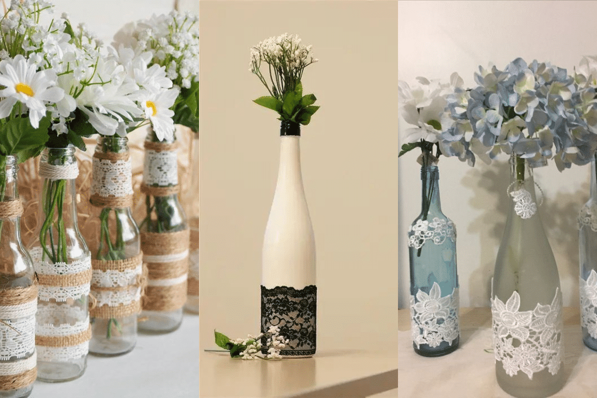 Botellas Decoradas Con Encaje: DIY E Ideas Creativas